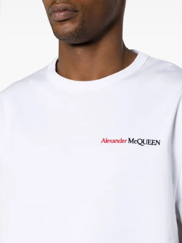 Alexander McQueen Embroidered-logo Cotton T-shirt