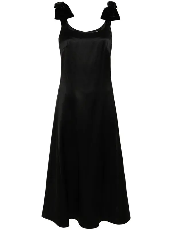 Chloé Bow-embellished Satin Midi Dress