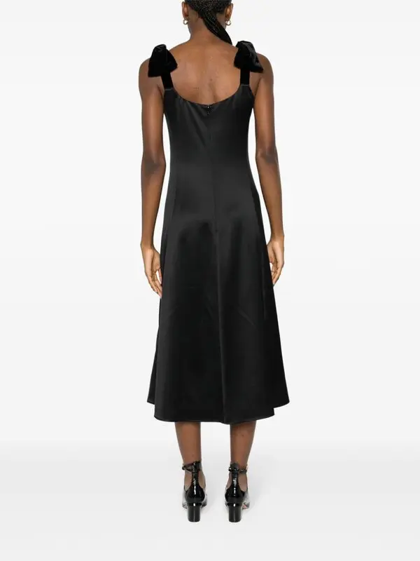 Chloé Bow-embellished Satin Midi Dress