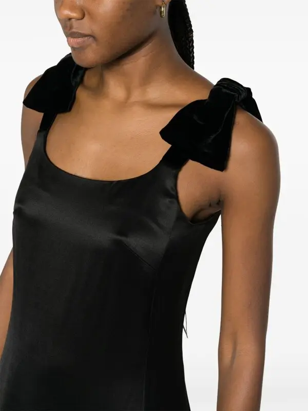 Chloé Bow-embellished Satin Midi Dress