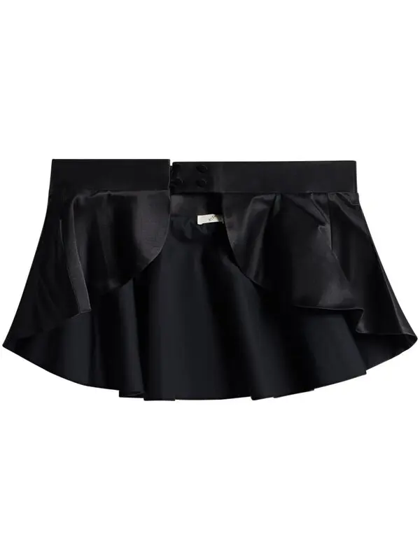 Bite Studios Ruffled Satin Belt - Black