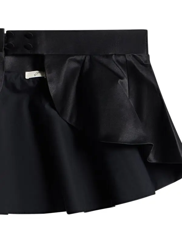 Bite Studios Ruffled Satin Belt - Black