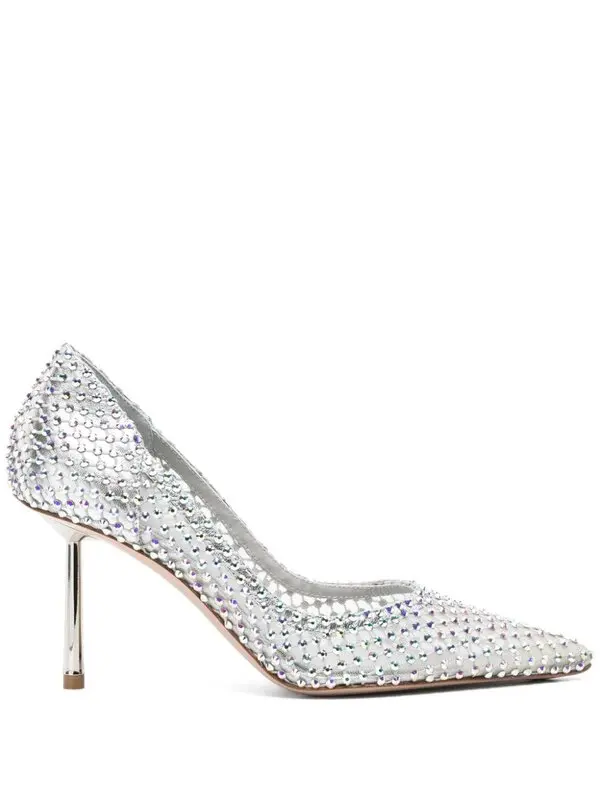 LE SILLA Gilda 90mm Crystal-embellished Pumps - Silver