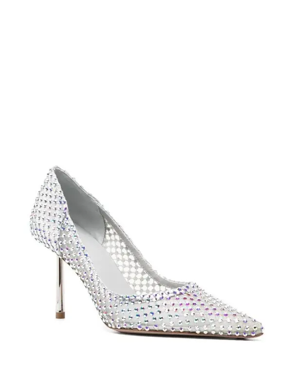 LE SILLA Gilda 90mm Crystal-embellished Pumps - Silver