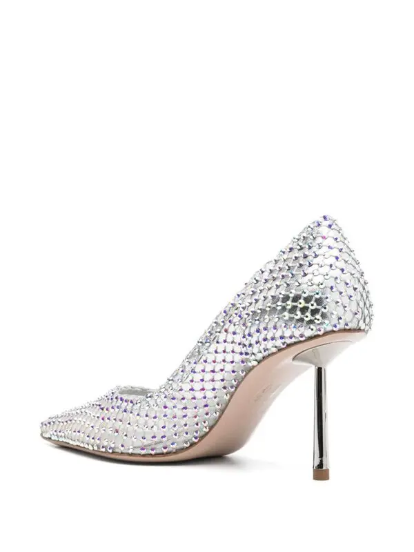 LE SILLA Gilda 90mm Crystal-embellished Pumps - Silver