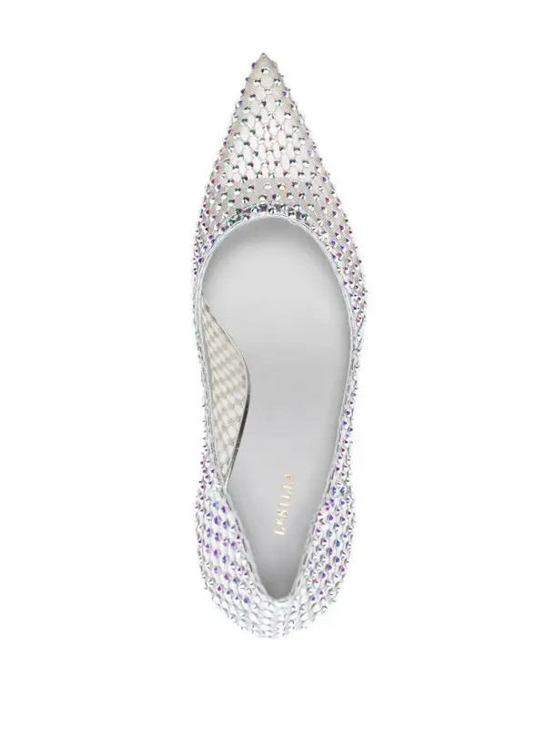 LE SILLA Gilda 90mm Crystal-embellished Pumps - Silver
