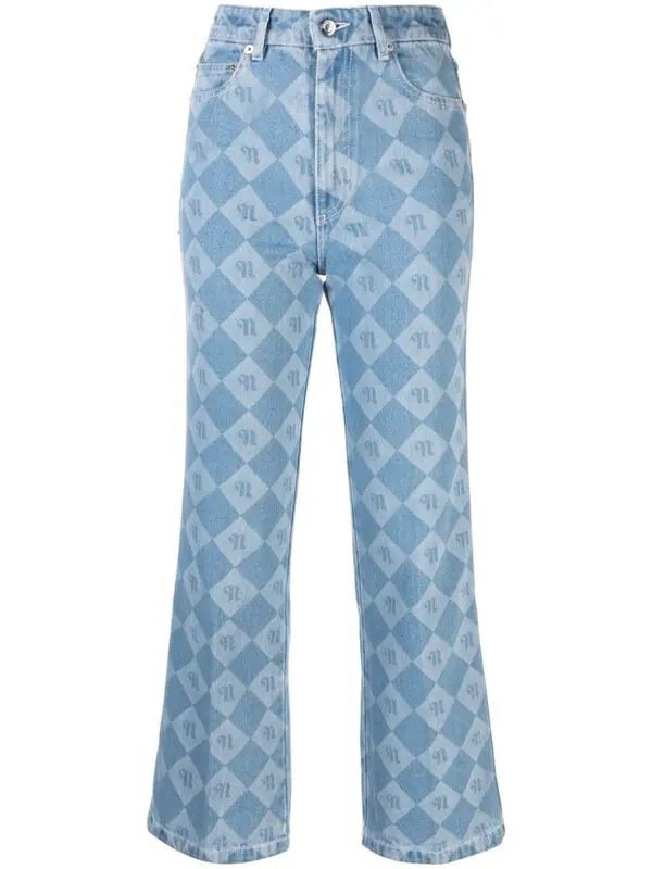 Nanushka Zoey Monogram Kick-flare Jeans