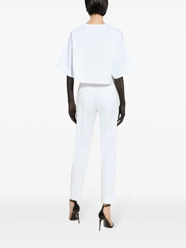 Dolce & Gabbana High-waisted Gabardine Trousers - White