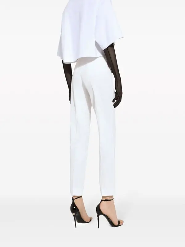 Dolce & Gabbana High-waisted Gabardine Trousers - White