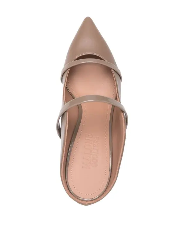 MALONE SOULIERS Maureen 70mm Leather Mules - Neutrals