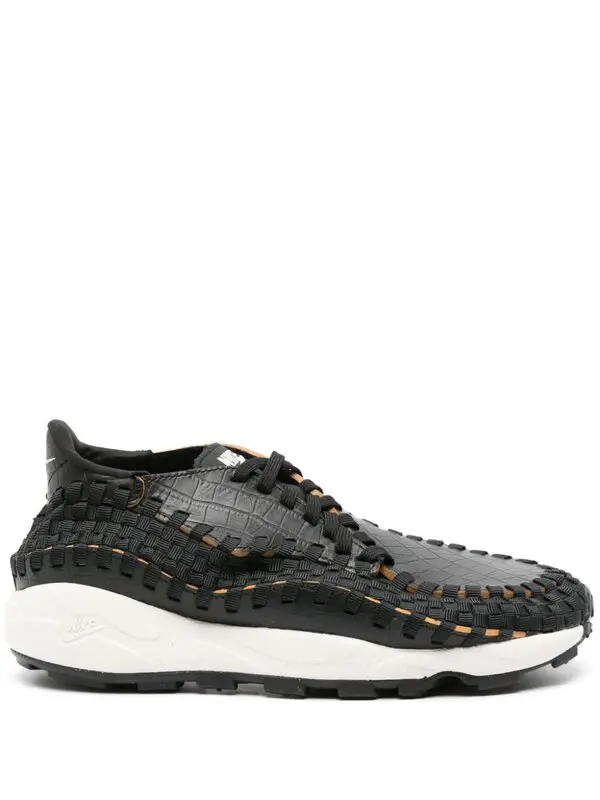 Nike Footscape Woven Leather Sneakers - Black
