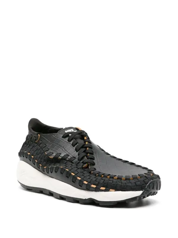 Nike Footscape Woven Leather Sneakers - Black