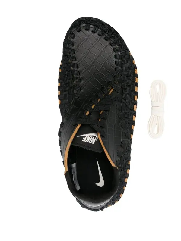 Nike Footscape Woven Leather Sneakers - Black