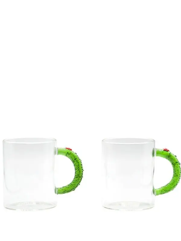 CU I SEEYOU Christmas Garland-handle Glass Mug - White