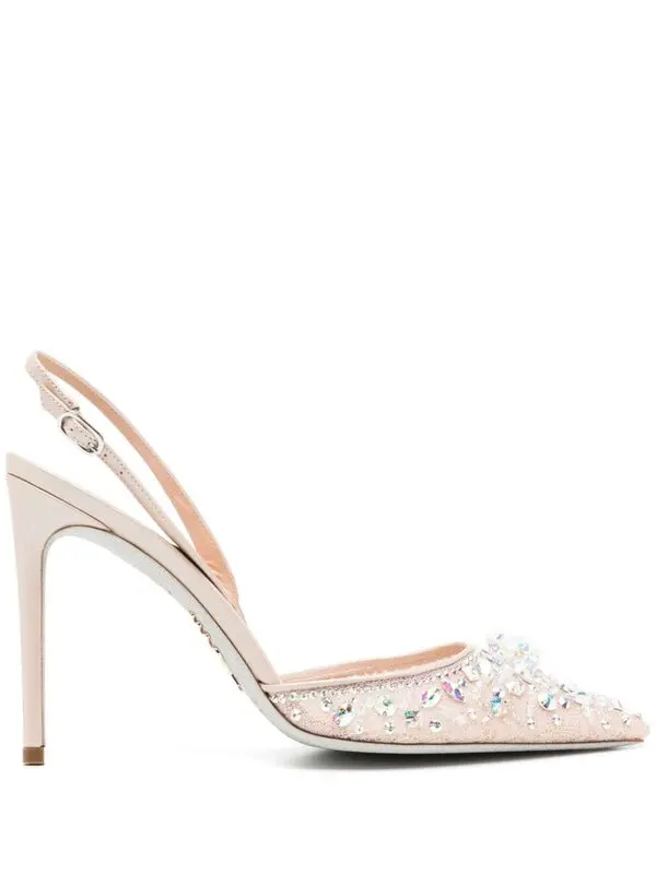 Rene Caovilla Cinderella 105mm Leather Pumps