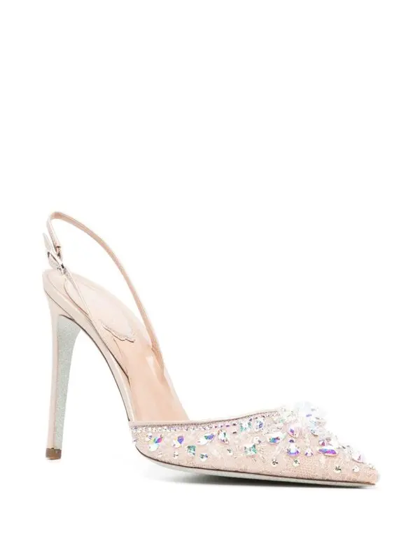 Rene Caovilla Cinderella 105mm Leather Pumps