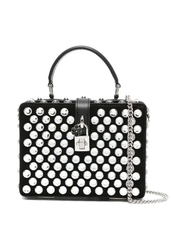 Dolce & Gabbana Dolce Box Rhinestone-embellished Tote - Black