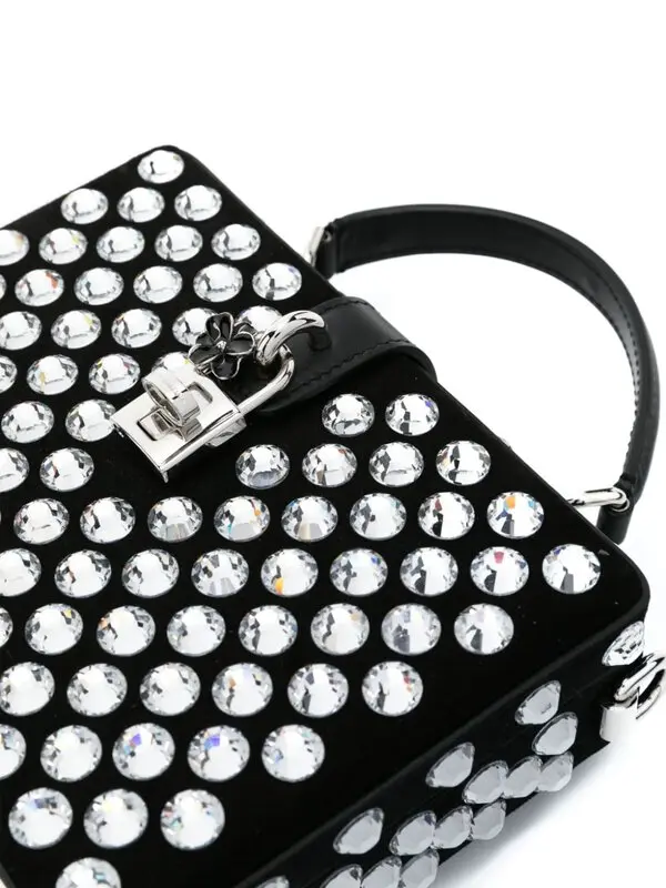 Dolce & Gabbana Dolce Box Rhinestone-embellished Tote - Black