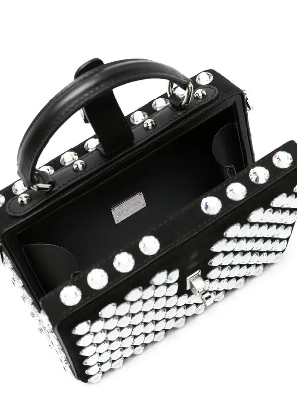 Dolce & Gabbana Dolce Box Rhinestone-embellished Tote - Black