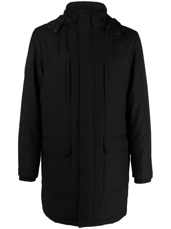 Corneliani High-neck Padded Coat - Black