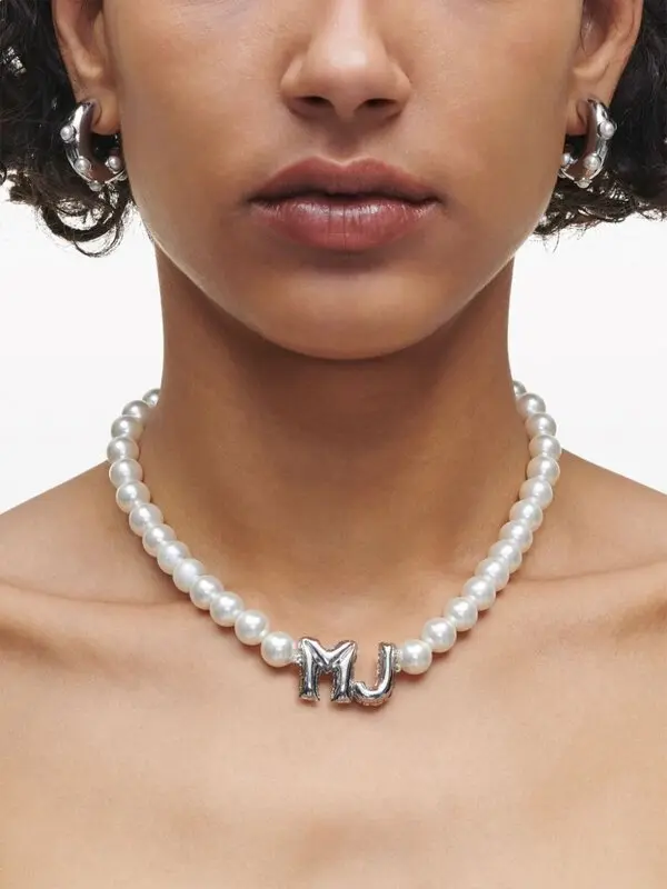 Marc Jacobs Logo-lettering Pearl Necklace