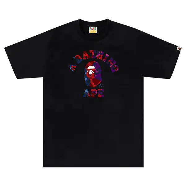 A BATHING APE Color Camo Crazy College Tee - Black