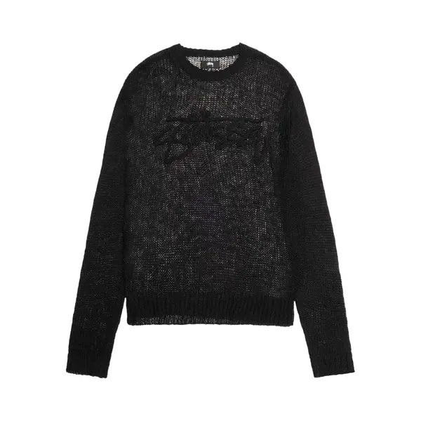 StÜssy Loose Knit Logo Sweater - Black