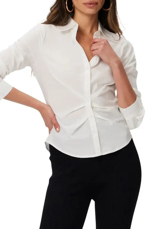 Paige Alera Pleated Cotton Button-up Shirt