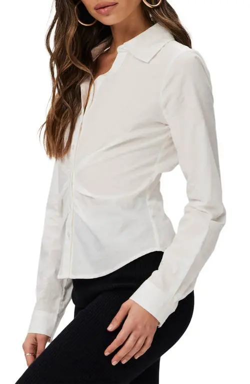 Paige Alera Pleated Cotton Button-up Shirt