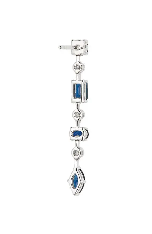 VALANI ATELIER Sapphire & Diamond Linear Drop Earrings