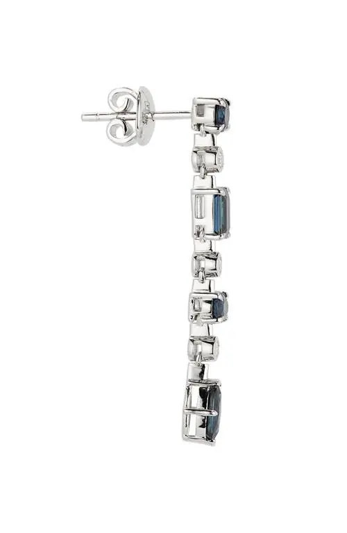 VALANI ATELIER Sapphire & Diamond Linear Drop Earrings