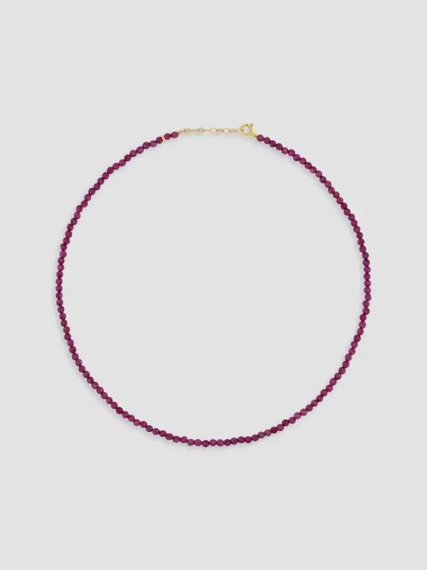 Jia Jia Birthstone 14k Yellow Gold & Gemstone Beaded Necklace - Ruby