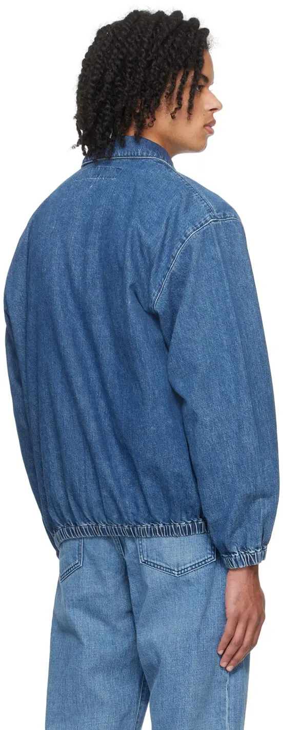 Neighborhood Navy Zip Denim Jacket In Indigo - 54% Off