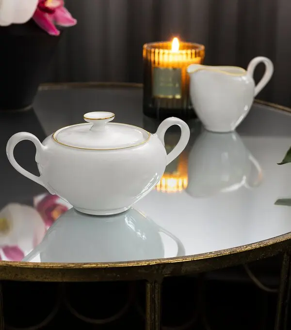 VILLEROY & BOCH Anmut Gold Sugar Bowl - White