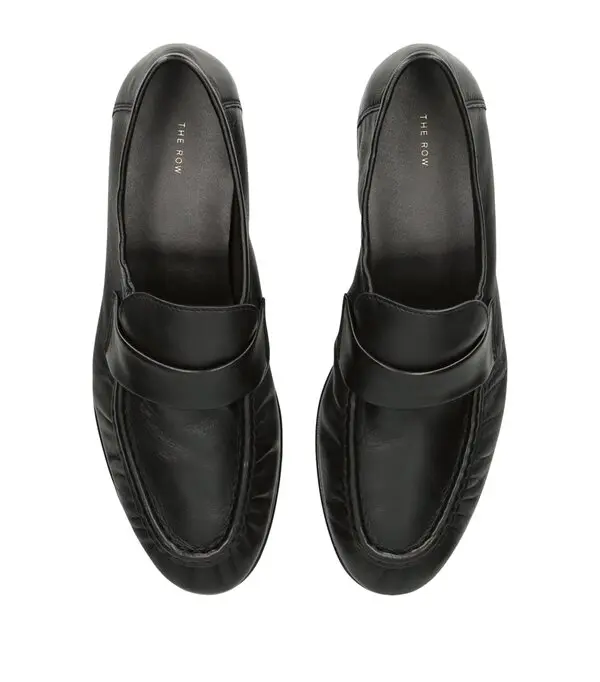 THE ROW Soft Leather Loafers - Black