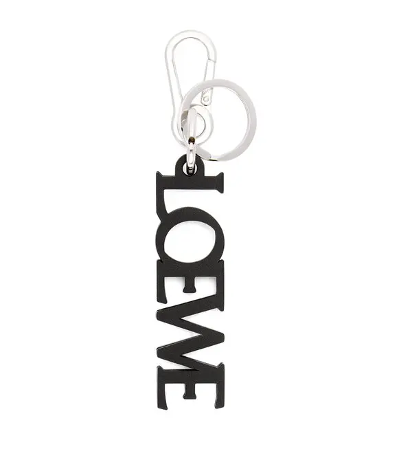Loewe Leather Logo Keychain - Black