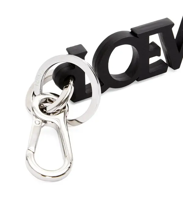 Loewe Leather Logo Keychain