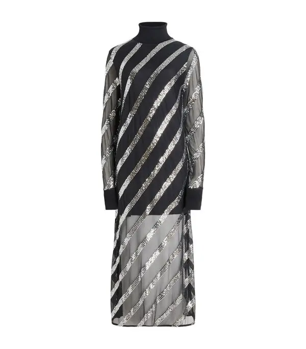 Allsaints Mesh Sequinned Juela Dress In Multi - 44% Off | Editorialist