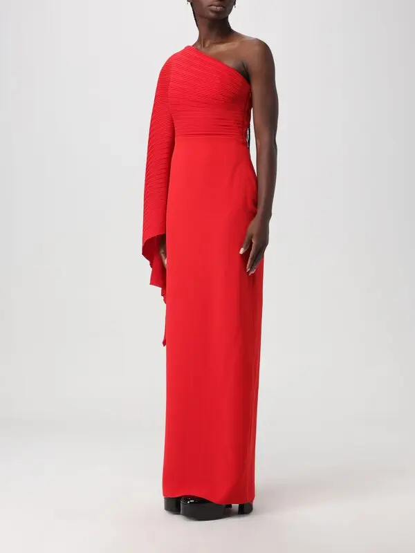 Solace London One Shoulder Gown In Red 60% Off Editorialist