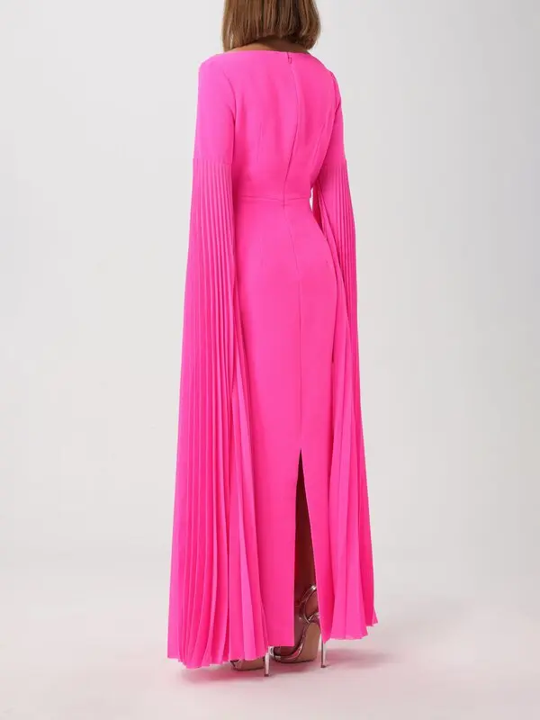 Solace London Fuchsia Flowy Dress The Vera Maxi Dress In Fuchsia