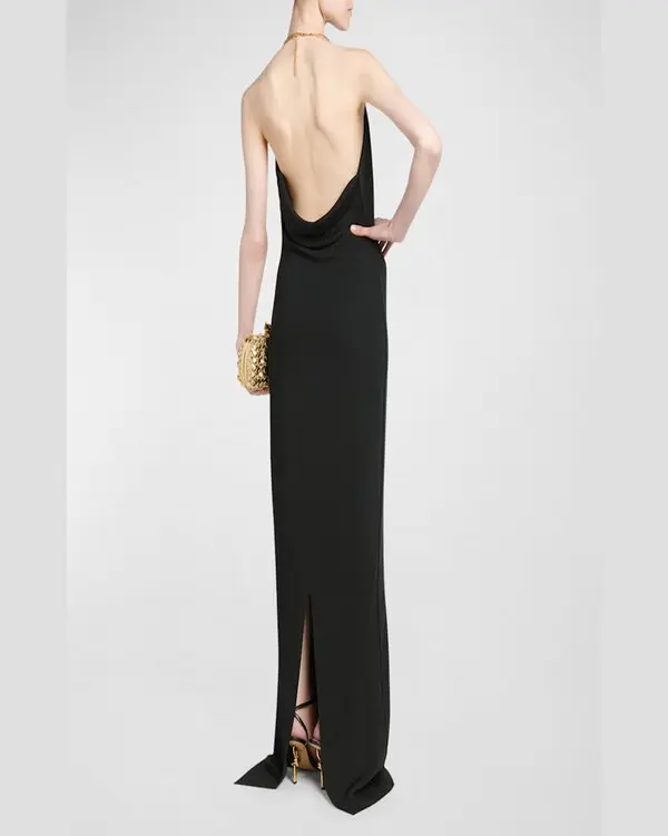 Bottega Veneta Backless Column Gown With Chain Detail