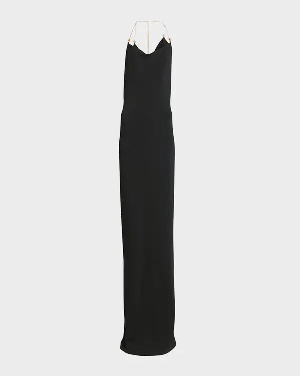 Bottega Veneta Backless Column Gown With Chain Detail