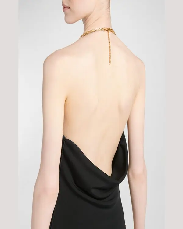 Bottega Veneta Backless Column Gown With Chain Detail