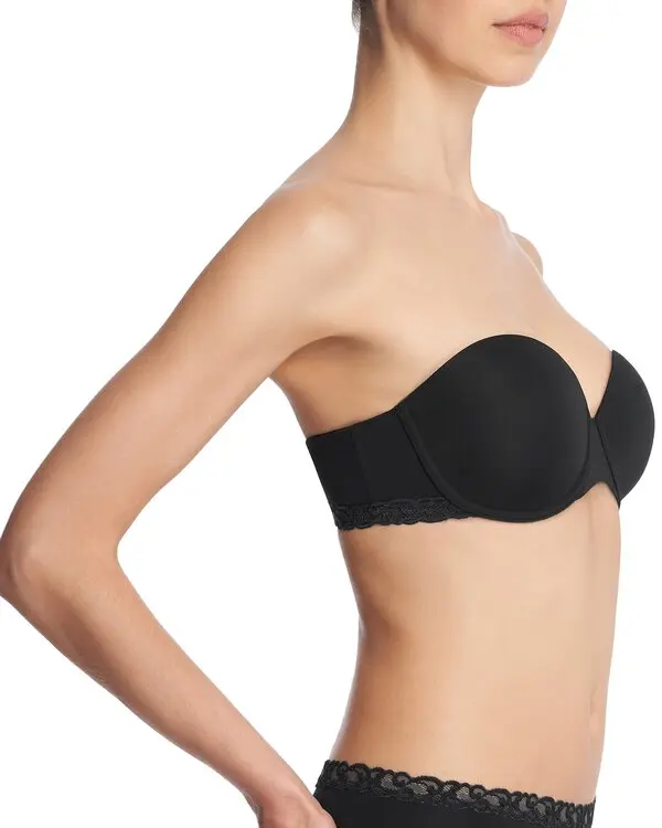 Natori Pure Luxe Strapless Contour Underwire Bra - Black