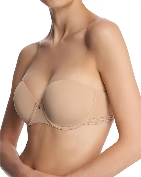 Natori Pure Luxe Strapless Contour Underwire Bra - Cafe
