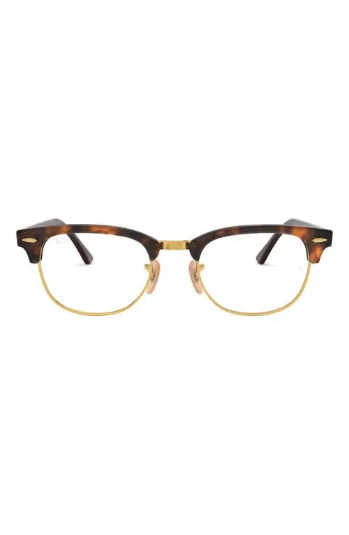 Ray-ban 53mm Square Clubmaster Eyeglasses - Red Havana