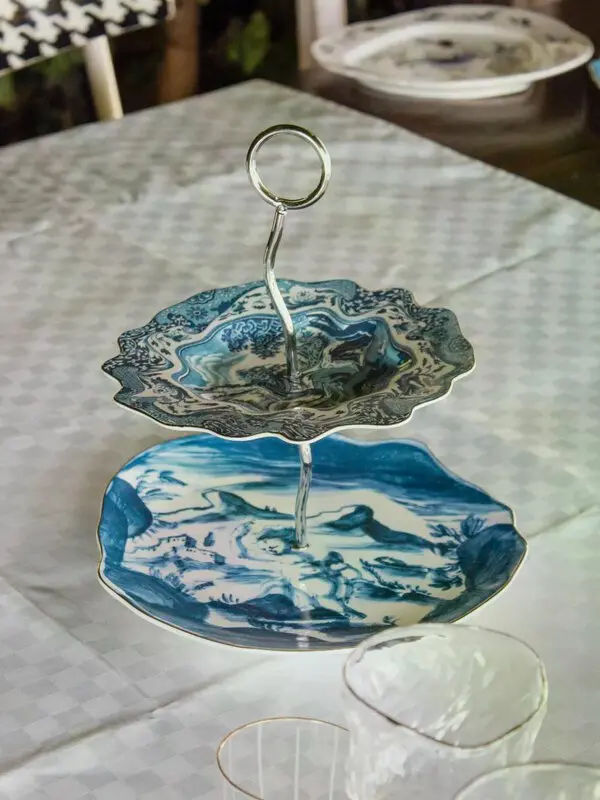 SELETTI X Diesel Classic On Acid Cake Stand - Blue