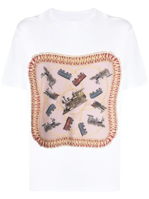 Bally Graphic-print Organic Cotton T-shirt - White