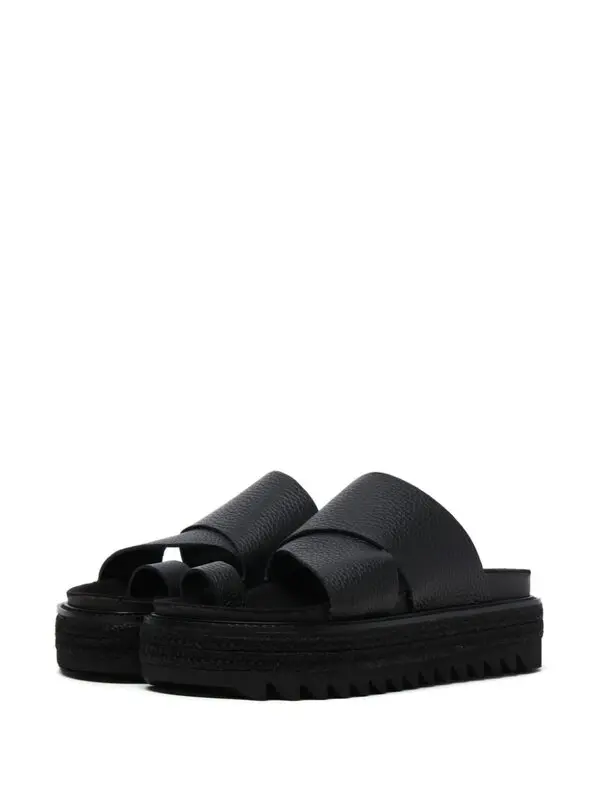 Y’s Crossover-strap Leather Slides