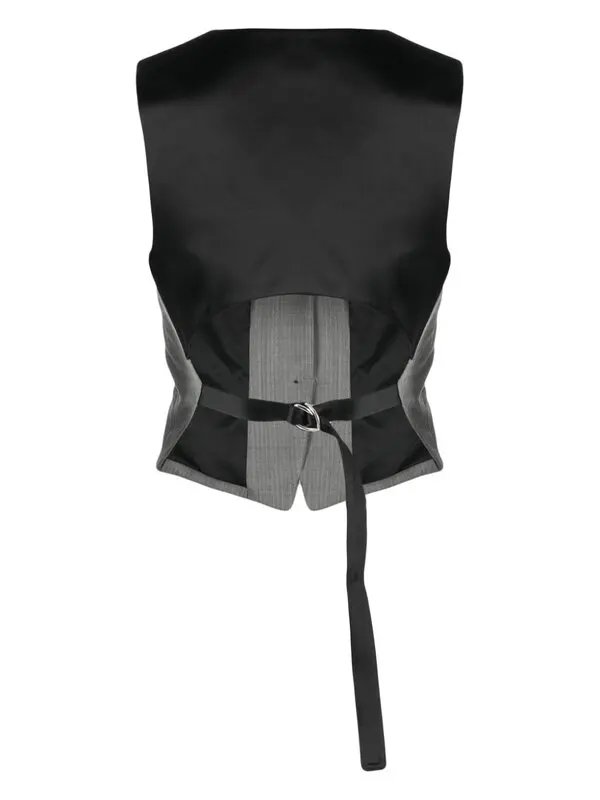 Helmut Lang Herringbone Cut-out Vest